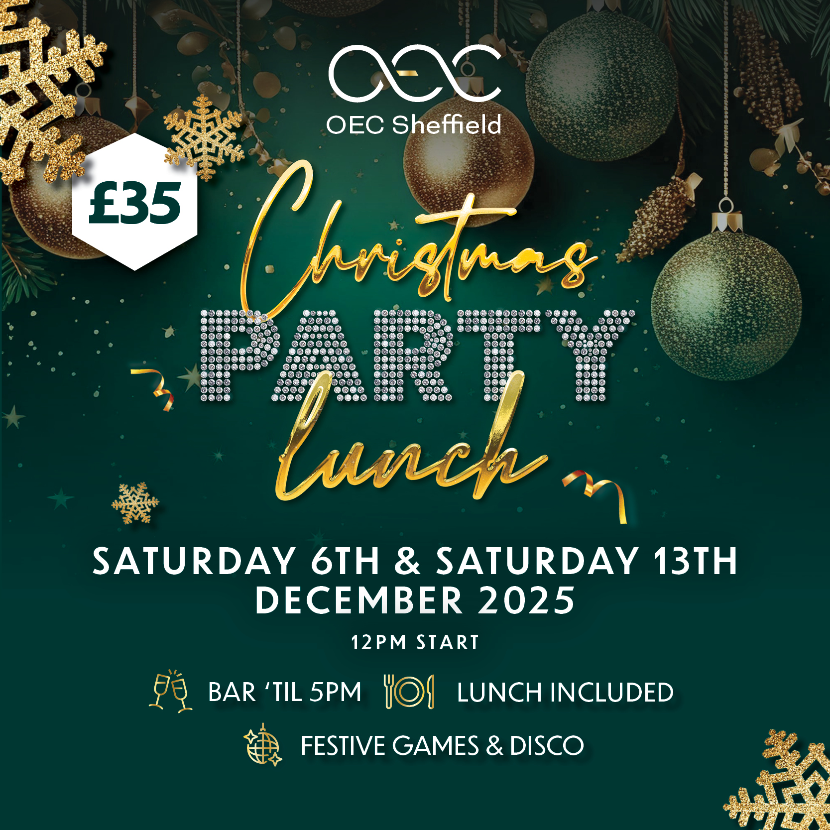 Christmas Party Lunches | OEC Sheffield
